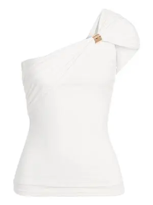 Herve Leger Sofia One-shoulder Embellished Top - White