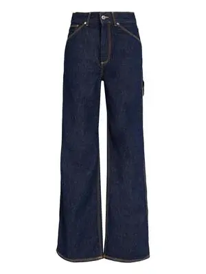 Sandro High-rise Wide-leg Jeans - Dark Denim