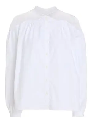 Maje Corded Lace And Cotton-poplin Shirt - White