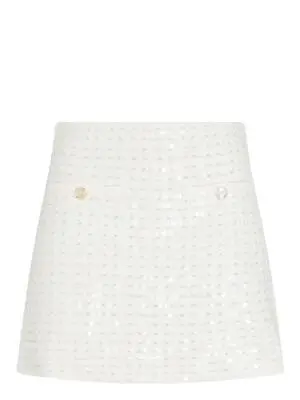 Maje Sequined Bouclé-knit Mini Skirt - Ivory