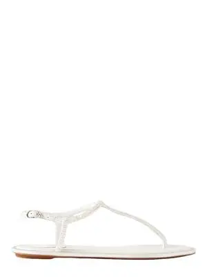 Rene Caovilla Diana Crystal-embellished Satin Sandals - Ivory