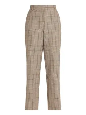 TOTEME Houndstooth Wool-tweed Wide-leg Pants - Light Brown