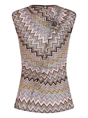 Missoni Cutout Crochet-knit Top - Chocolate