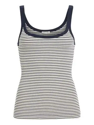 ALEX MILL Striped Cotton-blend Jersey Tank - Navy
