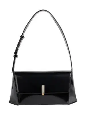 SALVATORE FERRAGAMO Glossed Leather Shoulder Bag