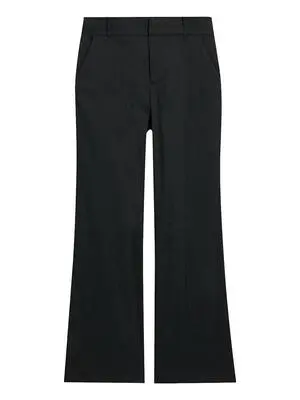 Alice + Olivia Quinn Flared Linen-blend Pants - Black