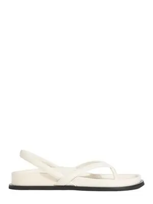 ST. AGNI Leather Slingback Sandals - Off-white