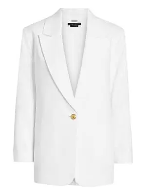 Alice + Olivia Linen-blend Blazer - White