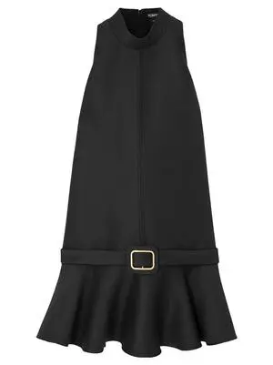 TOM FORD Belted Wool And Silk-blend Mini Dress - Black