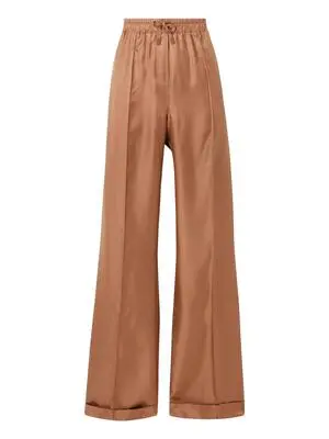TOM FORD Silk-twill Wide-leg Pants - Tan