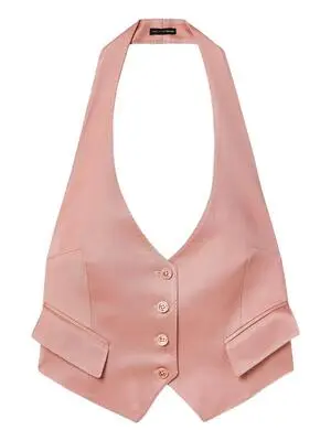 TOM FORD Open-back Silk And Wool-blend Twill Vest - Blush