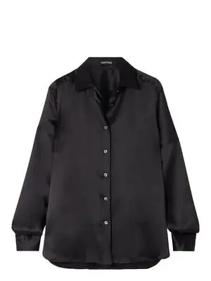 TOM FORD Silk-satin Shirt - Black