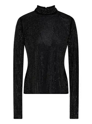 Simkhai Crystal-embellished Jersey Turtleneck Top - Black
