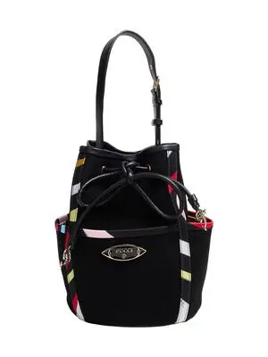 Emilio Pucci Printed Bucket Bag - Black