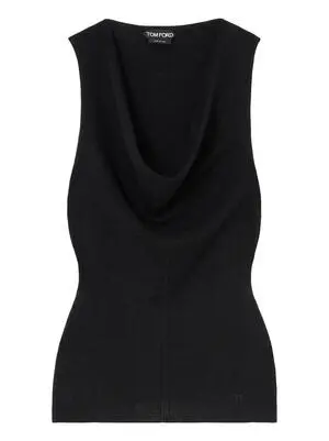 TOM FORD Draped Wool Tank - Black