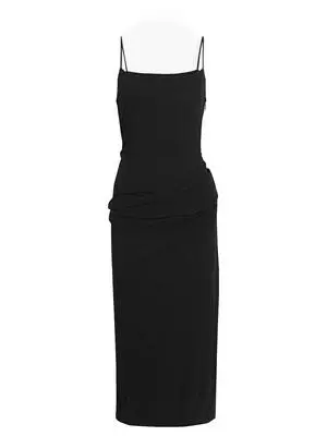 Proenza Schouler Blaire Gathered Jersey Midi Dress - Black
