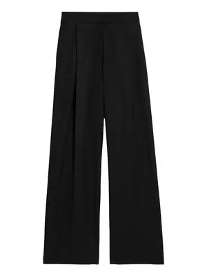 Oscar De La Renta Wool-blend Wide-leg Pants - Black