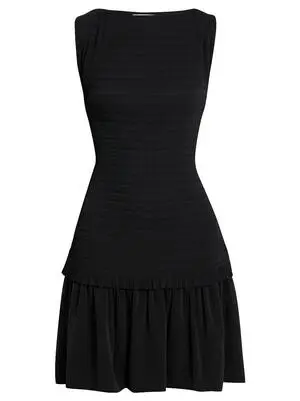 Proenza Schouler Martine Convertible Plissé-crepe Mini Dress - Black