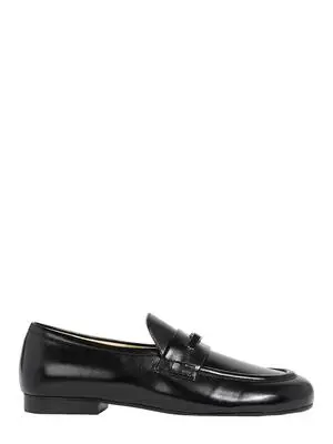 Proenza Schouler Mini Monogram Glossed-leather Loafers - Black