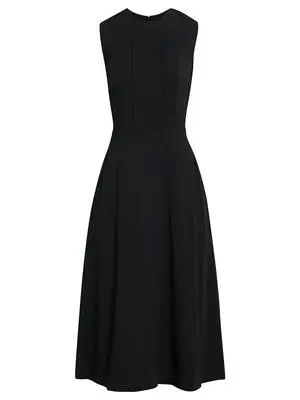 Another Tomorrow Crepe Midi Dress - Black
