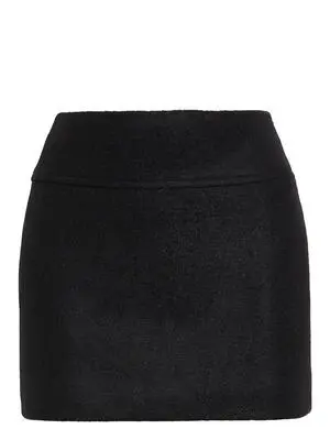 Another Tomorrow Wool Mini Skirt - Black