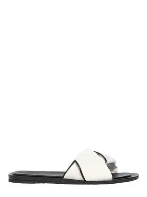 Loulou De Saison Noa Leather-trimmed Faille Slides - Off-white