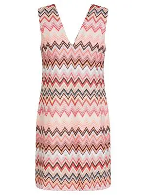 Missoni Crochet-knit Cotton-blend Mini Dress - Coral