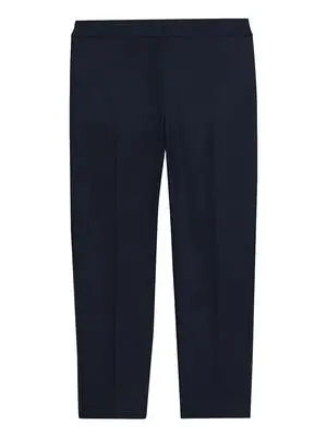 Oscar De La Renta Tapered Wool-blend Pants - Navy