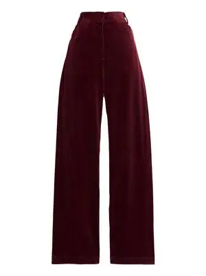 Another Tomorrow Cotton-corduroy Wide-leg Pants - Burgundy