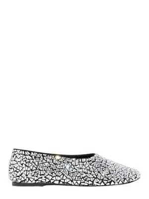 Proenza Schouler Giove Crystal-embellished Leather Ballet Flats - Black