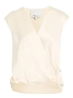 3.1 Phillip Lim Wrap-effect Satin Top - Ivory