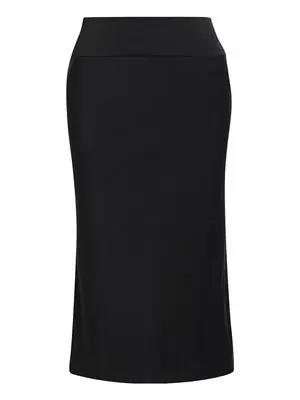 Another Tomorrow Satin-crepe Midi Skirt - Black