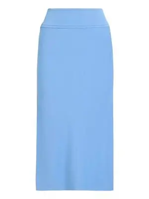 Another Tomorrow Satin-crepe Midi Skirt - Light Blue