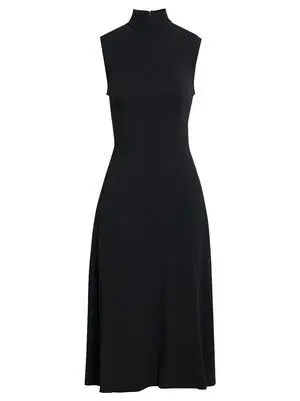Another Tomorrow Crepe Midi Dress - Black