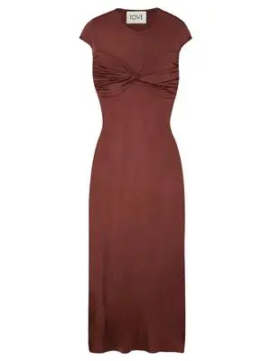 Tove Mali Twist-front Maxi Dress - Burgundy