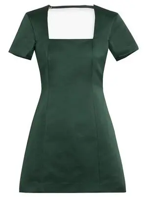 Cult Gaia Lisa Open-back Satin-crepe Mini Dress - Emerald