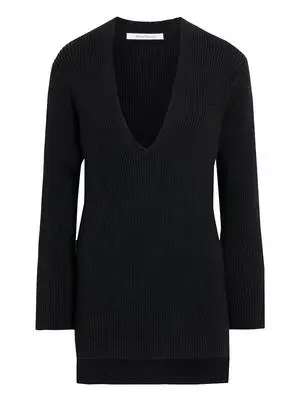 Another Tomorrow Ribbed Merino Wool-blend Sweater - Black