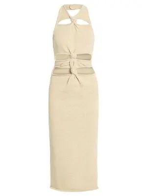Cult Gaia Alaina Knotted Cutout Midi Dress - Beige
