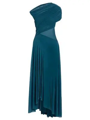 Philosophy Di Lorenzo Serafini One-shoulder Draped Maxi Dress - Petrol