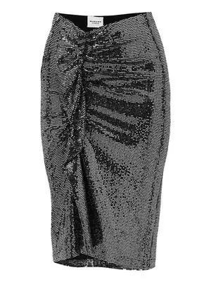 MARANT ETOILE Dolene Sequined Tulle Skirt - Silver