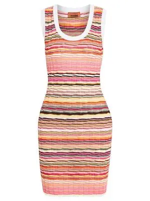 Missoni Spacedyed Ribbed Mini Dress - White