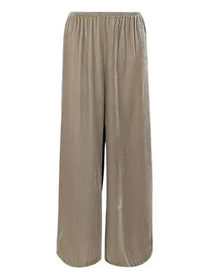 LA LIGNE Velvet Wide-leg Pants - Mushroom
