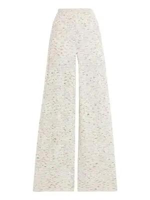 Missoni Sequin-embellished Metallic Crochet-knit Wide-leg Pants - White