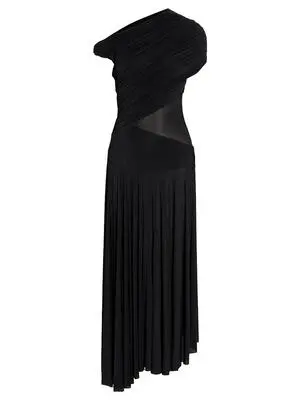 Philosophy Di Lorenzo Serafini One-shoulder Draped Maxi Dress - Black