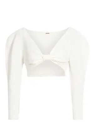 Cult Gaia Ellie Cropped Knotted Top - Off-white