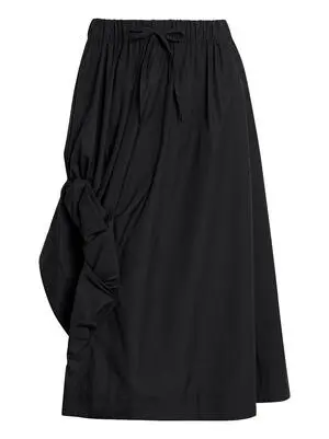 Simone Rocha Gathered Cotton-poplin Midi Skirt - Black