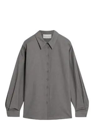 MIKAEL AGHAL Cotton And Linen-blend Shirt - Anthracite