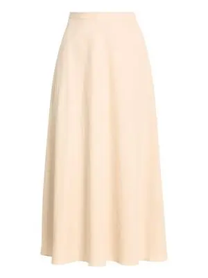 MIKAEL AGHAL Cotton And Linen-blend Midi Skirt - Neutral