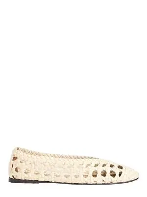 GIUSEPPE ZANOTTI Amanda Woven Leather Ballet Flats - Ecru