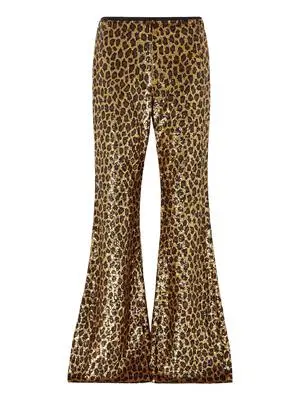 MICHAEL KORS Leopard-Print Sequined Flared Pants